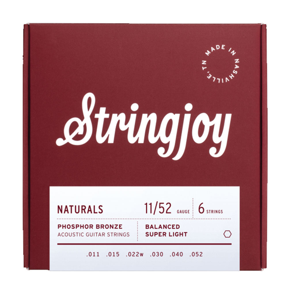STRINGJOY Naturals - Super Light Gauge (11-52) Acoustic Guitar Strings